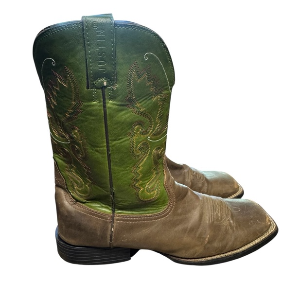 Justin Boots | Shoes | Retro Justin Worn Aged Hinton Green Brown ...